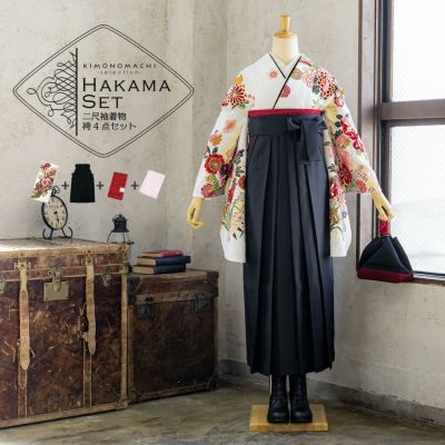 卒業式応援10％OFFCOUPON1/22迄)二尺袖着物 単品「梅椿 黒地」Fサイズ